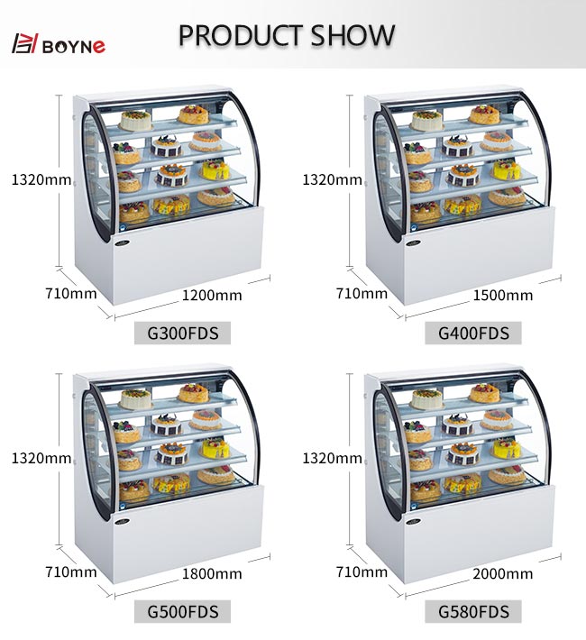 Air Cooling 4 Layer Table Top Cake Display Fridge 10~2°C Cake Display ...
