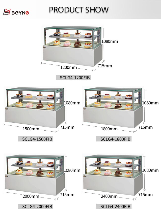 Bench Top Cake Display Fridge Marble Glass 2~10 Temperature R134A ...