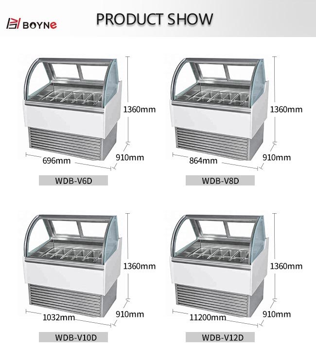 Countertop Ice Cream Display Freezer Danfoss Compressor -18～-24 ...