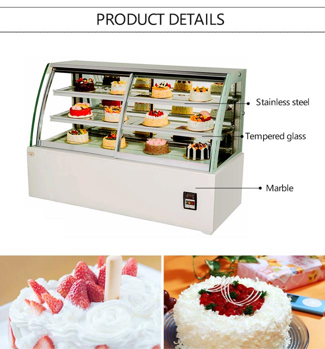 Table Top Chilled Cake Display Fridge Stainless Steel Air Cooling ...