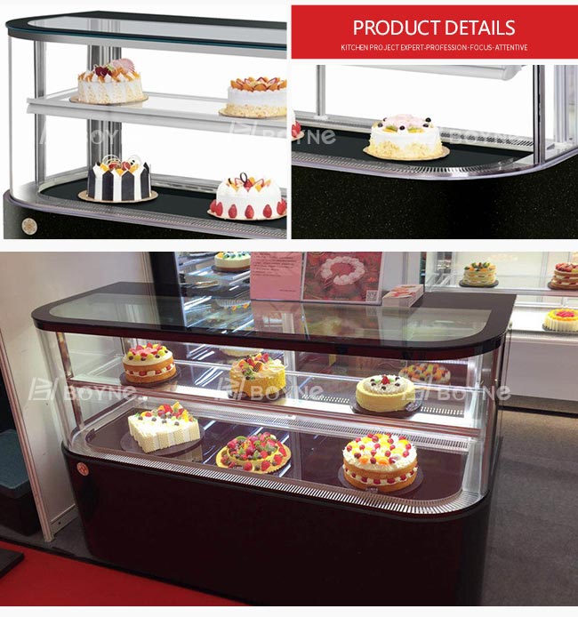 D Shape Cake Display Cabinet Digital Temperature Controller Curved ...
